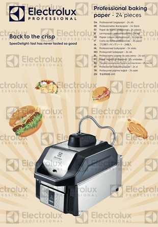 Electrolux microwave toaster paper 25 pieces of 24 sheets Cod. 0S2271 ...