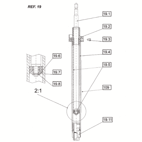 Complete shaft for Pjet 1 and 2 Pjet30517 - Hotel supplies shop ...